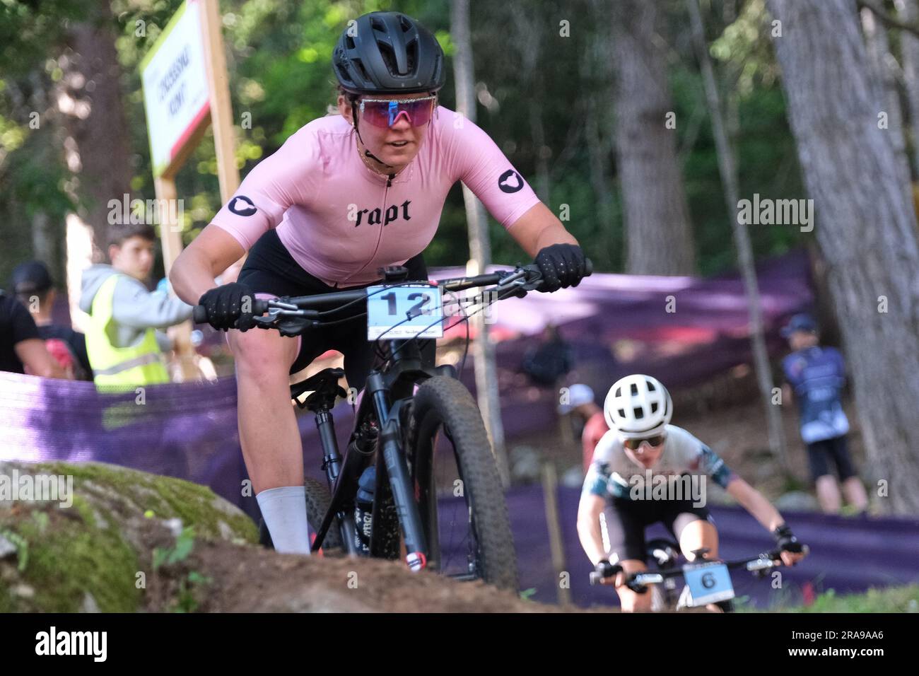 Zoe Cuthbert (AUS) in action during XCO U23 Women race, at UCI MTB ...