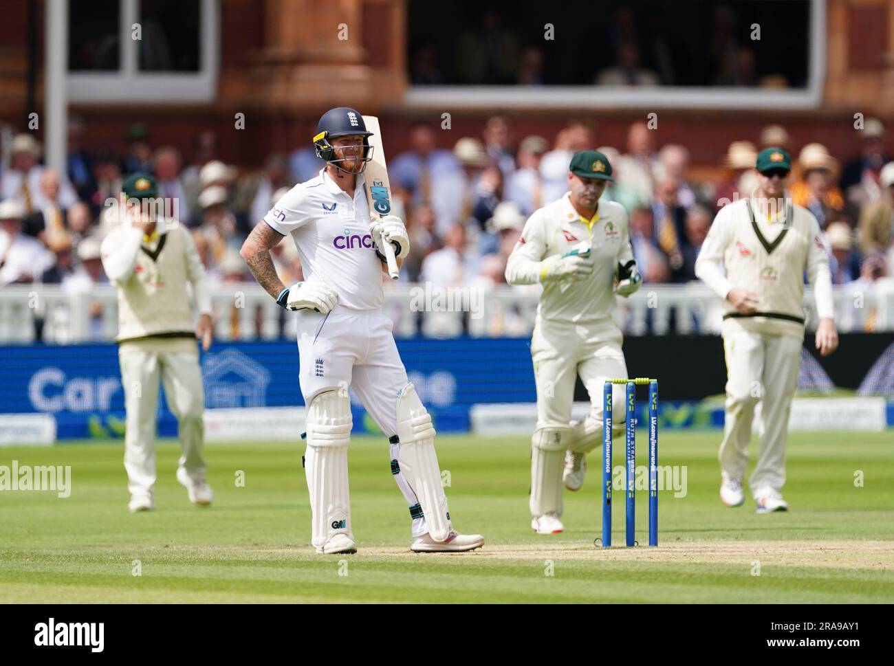 England's Ben Stokes during day five of the second Ashes test match at ...