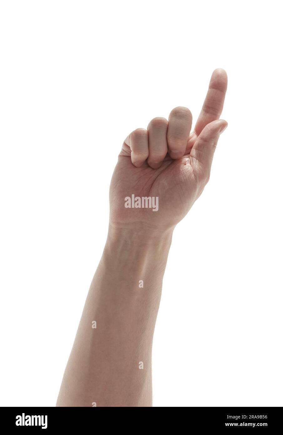 man hand touch gesture isolated on white background, template photo ...