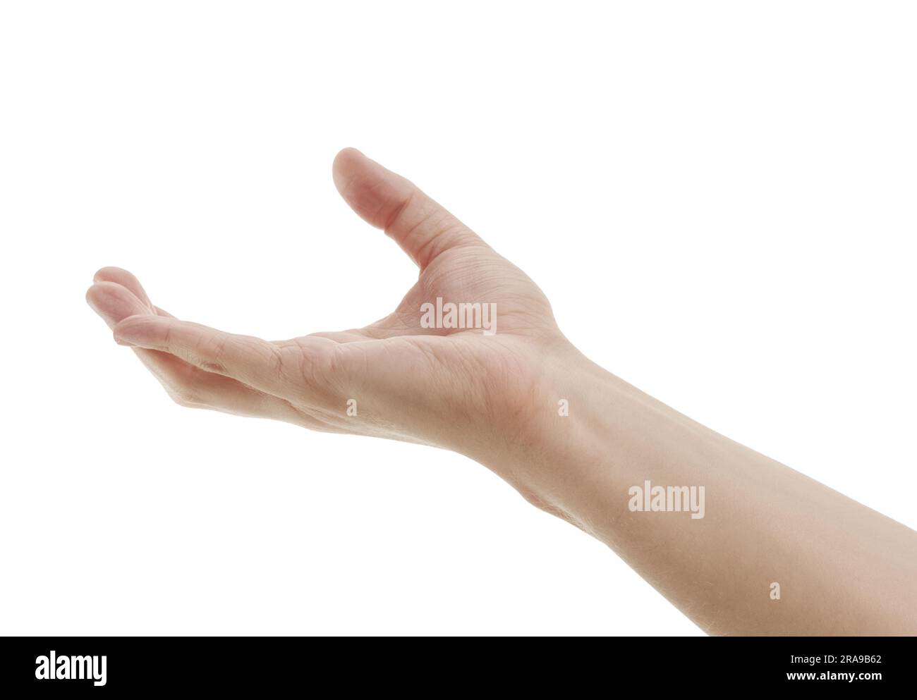 Man hand to hold something isolated on white background, photo for ...
