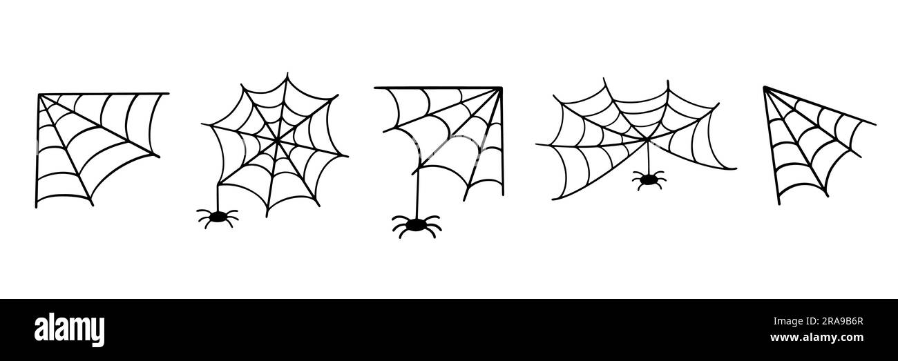 Spider Web Halloween Trap. Vector Cobweb Icons Set Stock Vector Image ...