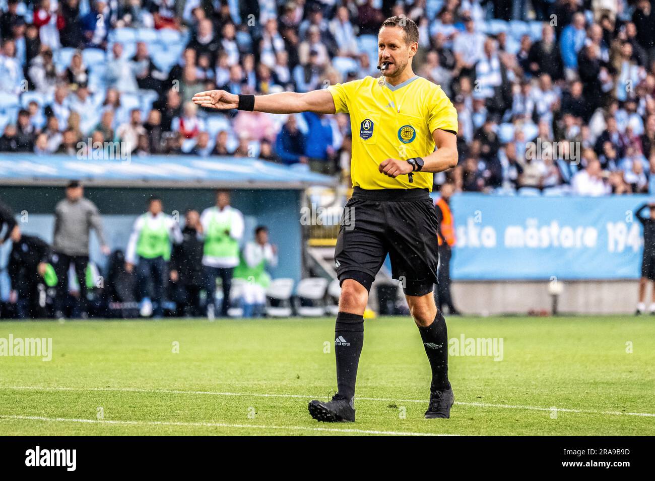 Malmoe, Sweden. 01st July, 2023. Referee Victor Wolf seen during the ...