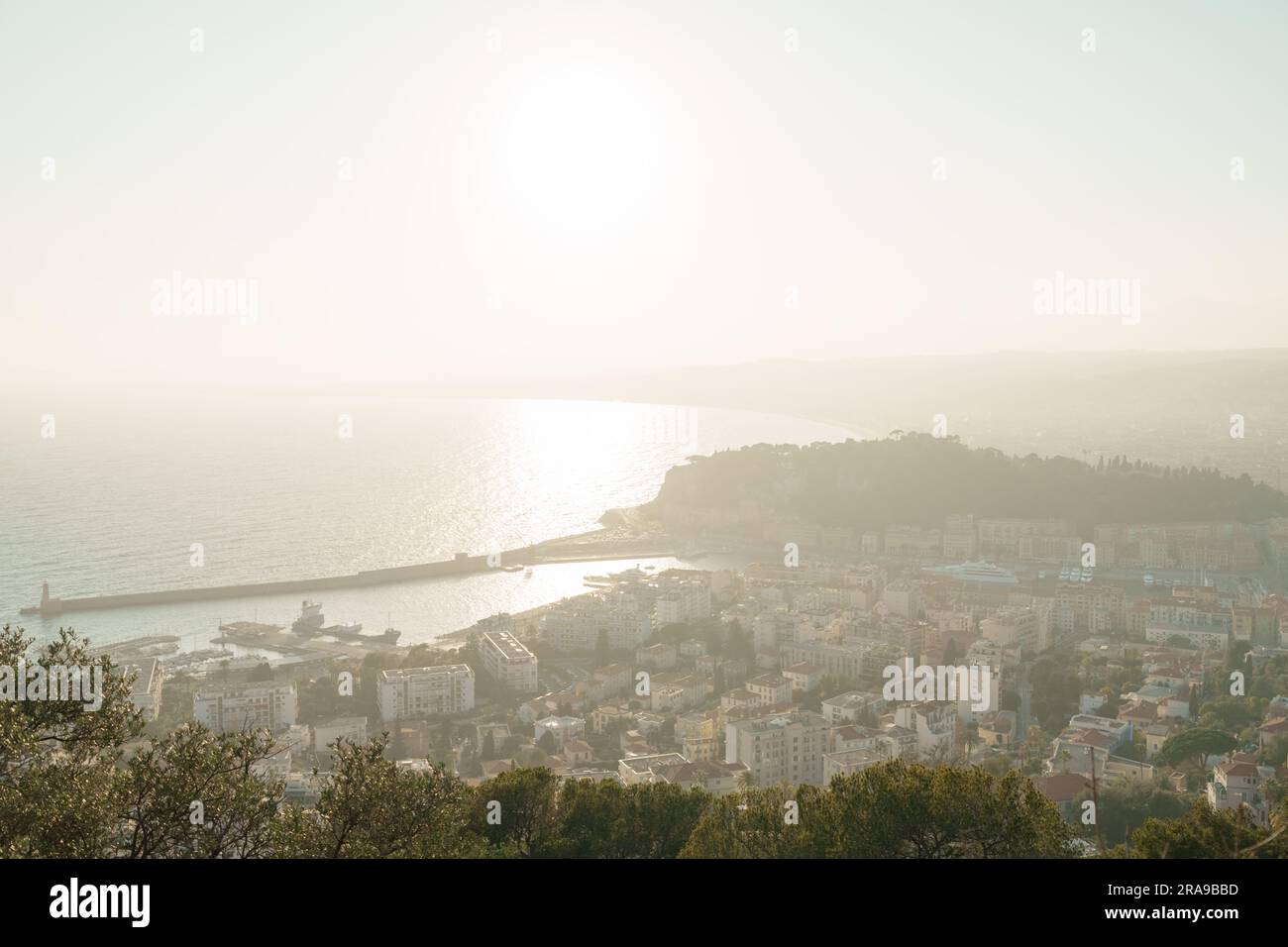 Nice, France, 6 March, 2023: View of Port de Nice in spring evening ...