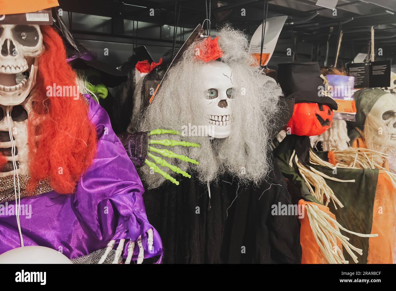 A skeletons and zombi in a shop Halloween Costume Store Stock Photo - Alamy