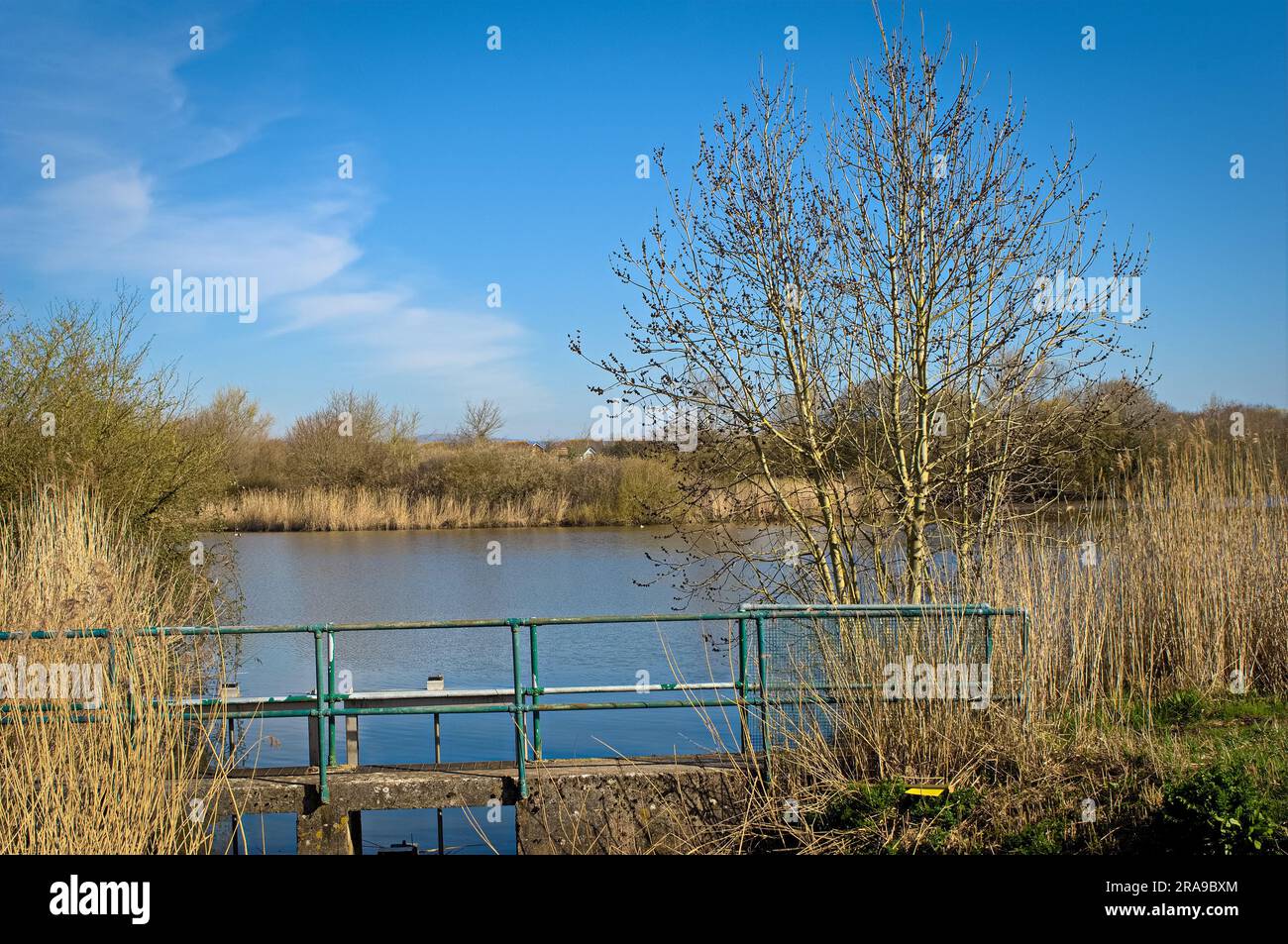 Sluice gate Hendre Lake Wales Stock Photo - Alamy