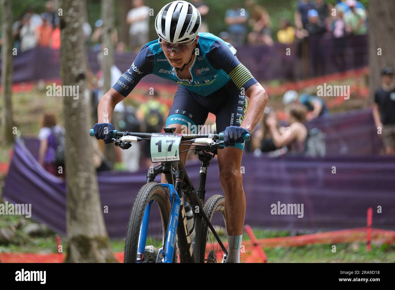 Mario Bair (AUT) in action during XCO U23 Men race, at UCI MTB World ...