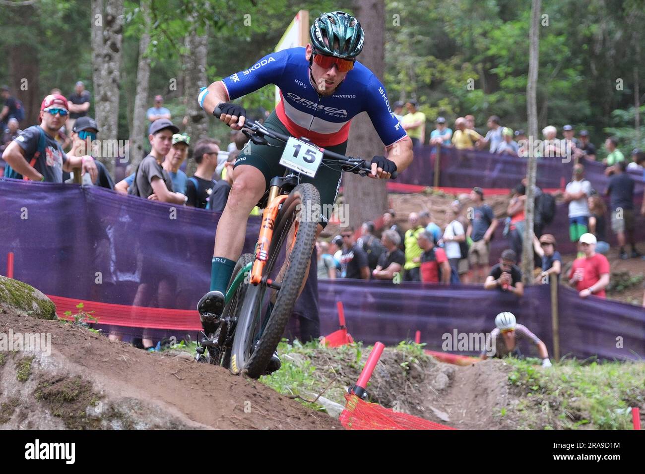 Luca Martin (FRA) in action during XCO U23 Men race, at UCI MTB World ...