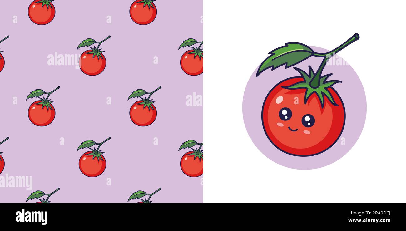 Hand drawn red Tomato in doodle style for designing baby clothes ...
