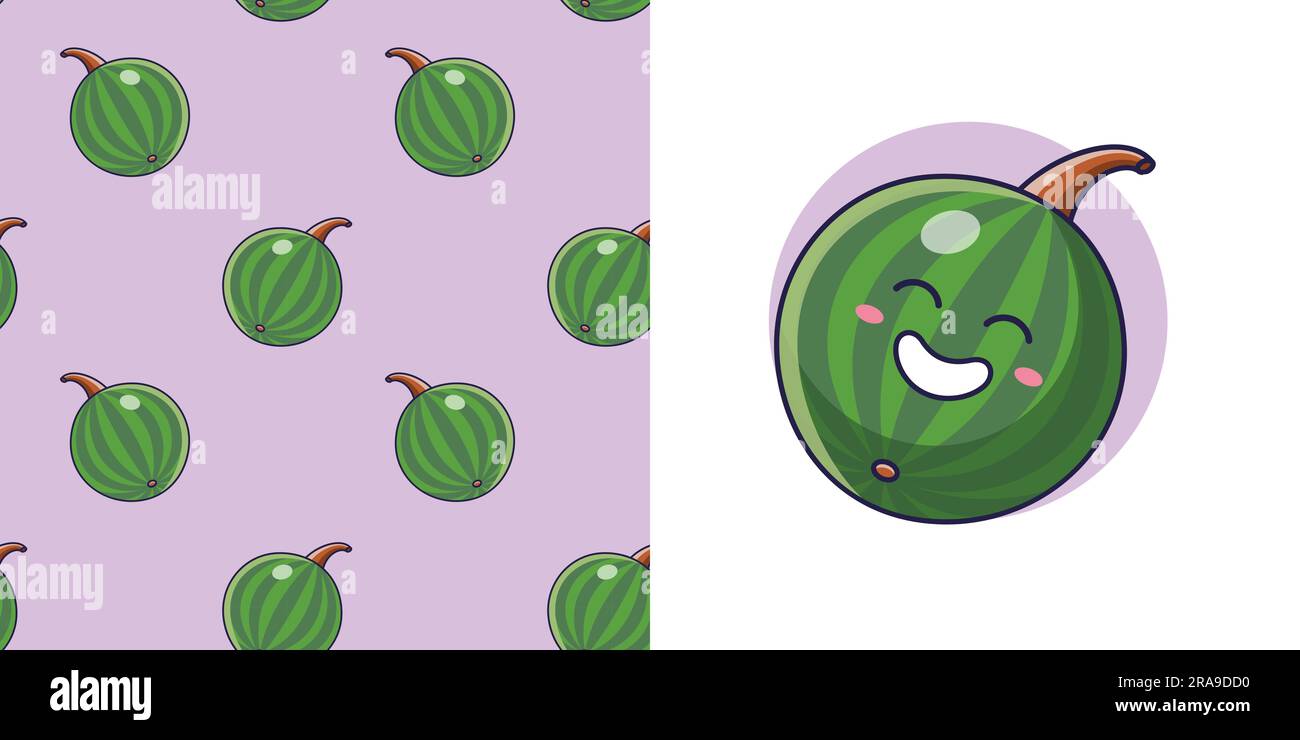 Hand drawn Watermelon in doodle style for designing baby clothes ...