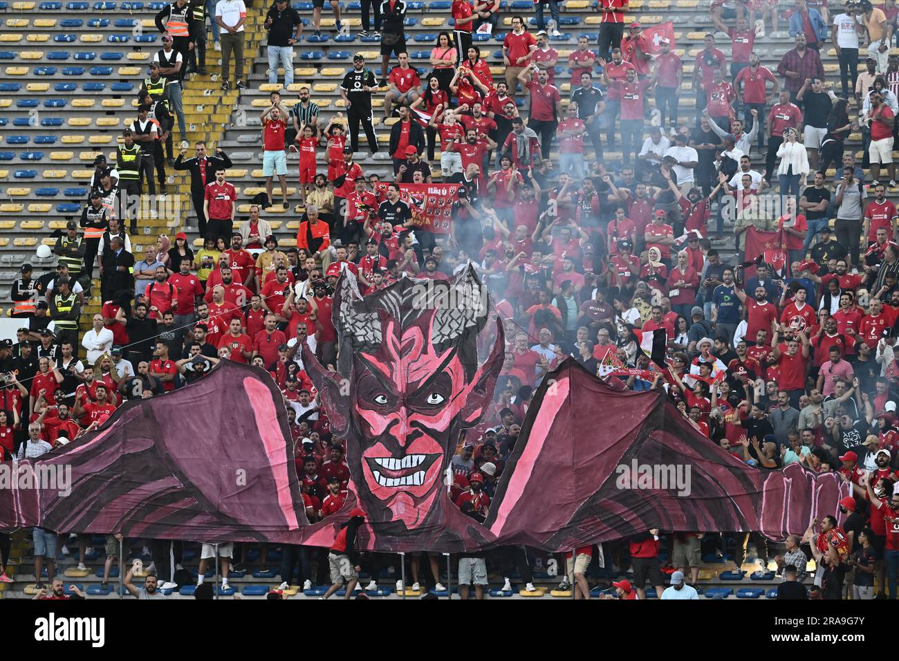 CASABLANCA, MOROCCO - JUNE 11: Fans of Al Ahly SC during the CAF ...
