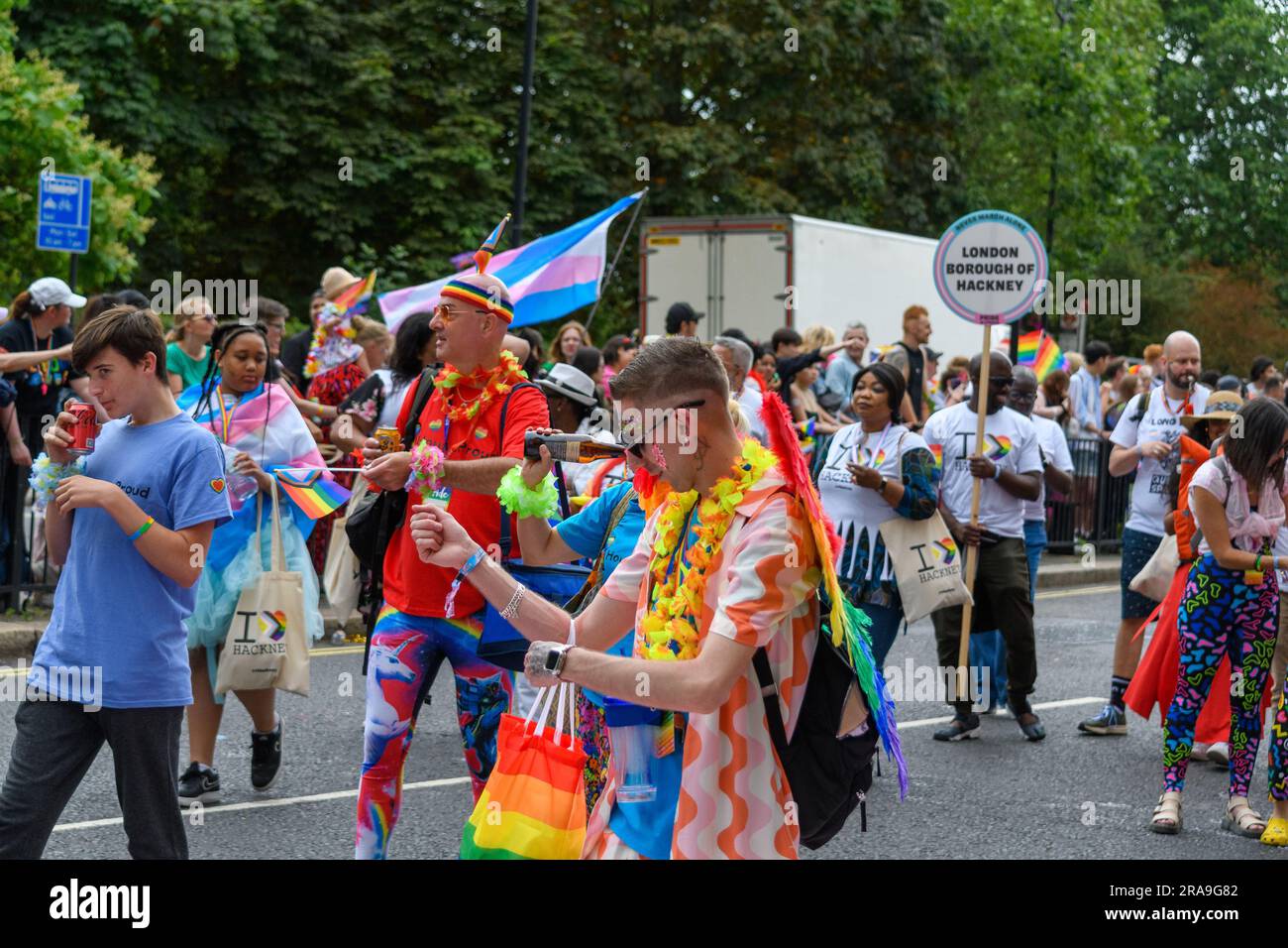 Gay pride float london hi-res stock photography and images - Alamy