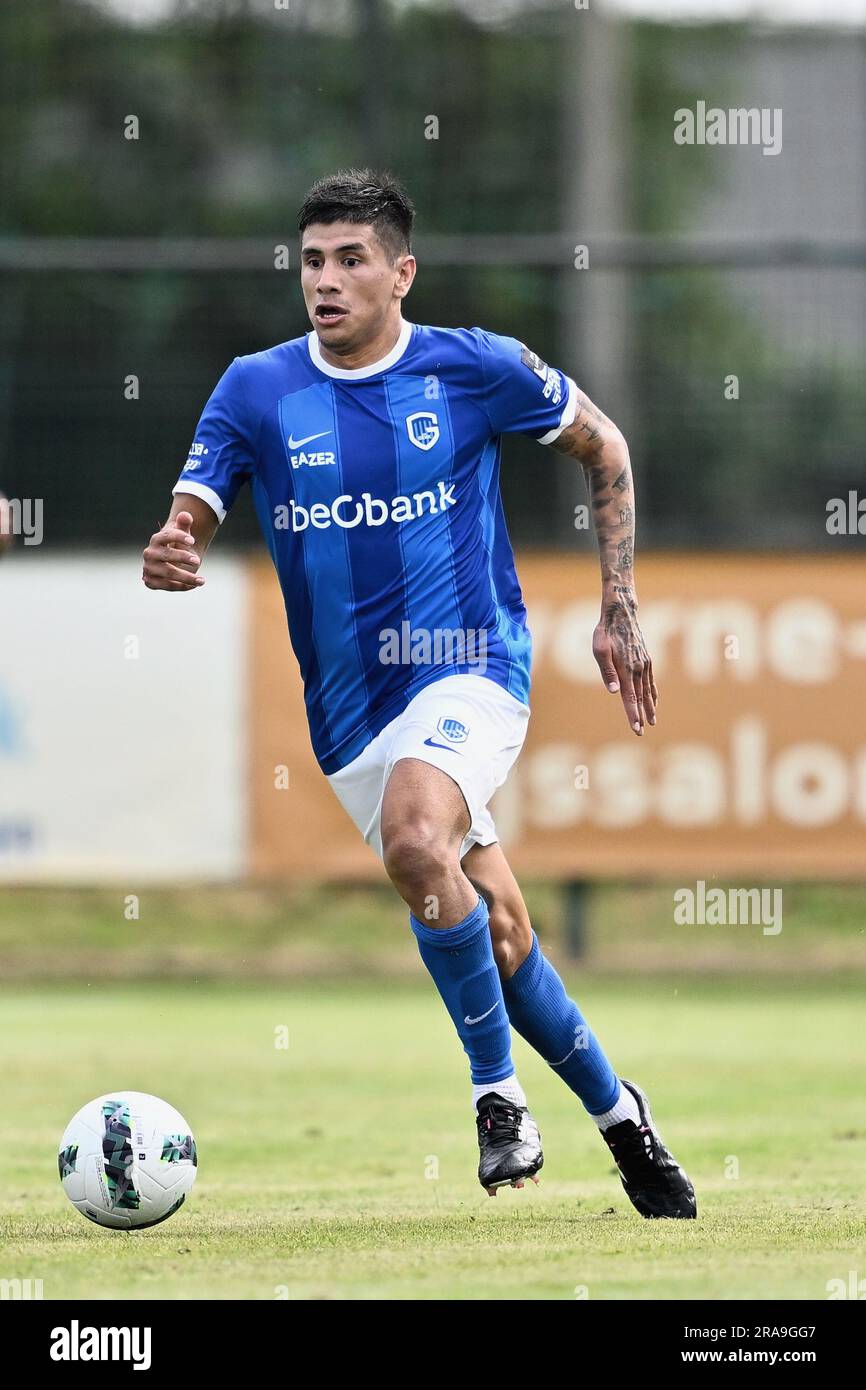 Genk, Belgium. 01st July, 2023. Genk's Nicolas Castro pictured in action during a friendly ...
