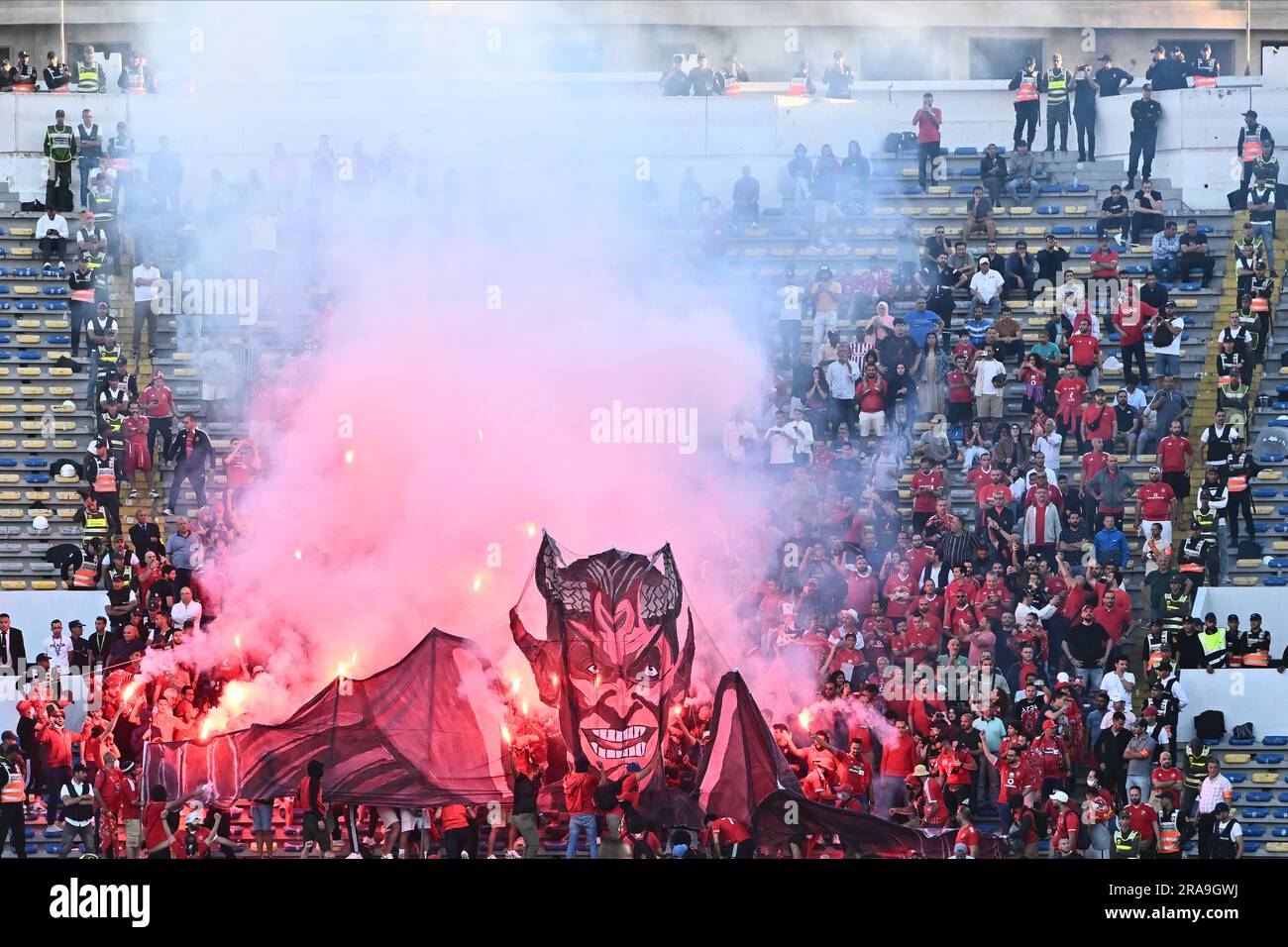 CASABLANCA, MOROCCO - JUNE 11: Fans of Al Ahly SC during the CAF ...