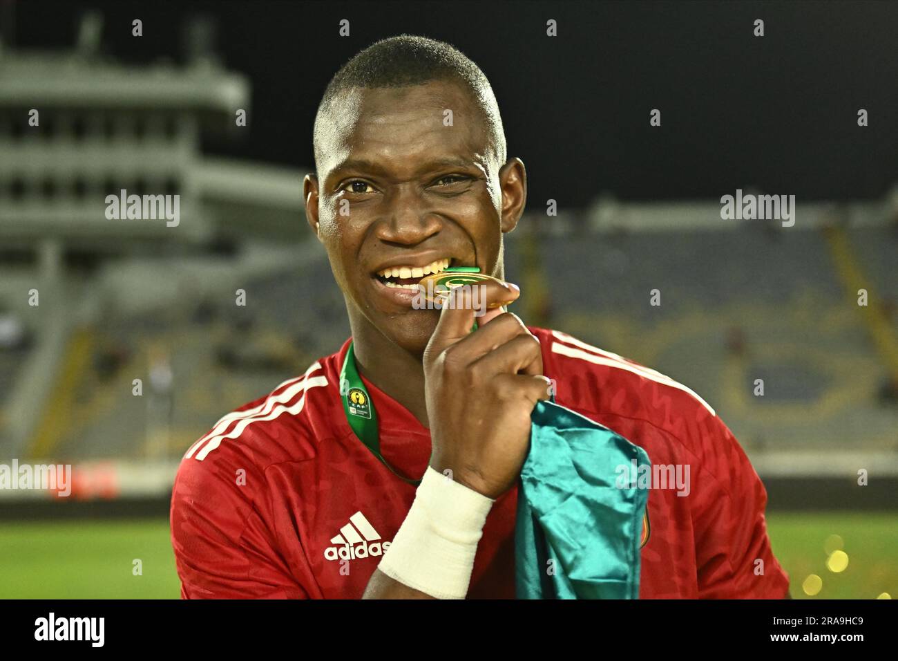 CASABLANCA, MOROCCO - JUNE 11: Aliou Dieng of Al Ahly celebrates with a ...