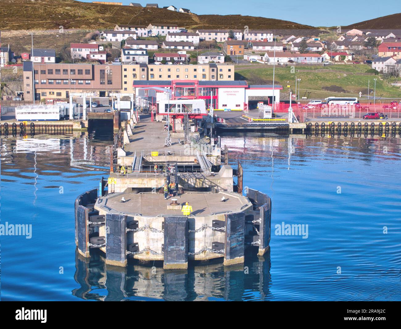 The Holmsgarth Ferry Terminal pier in Lerwick, Shetland, UK. Northlink ...