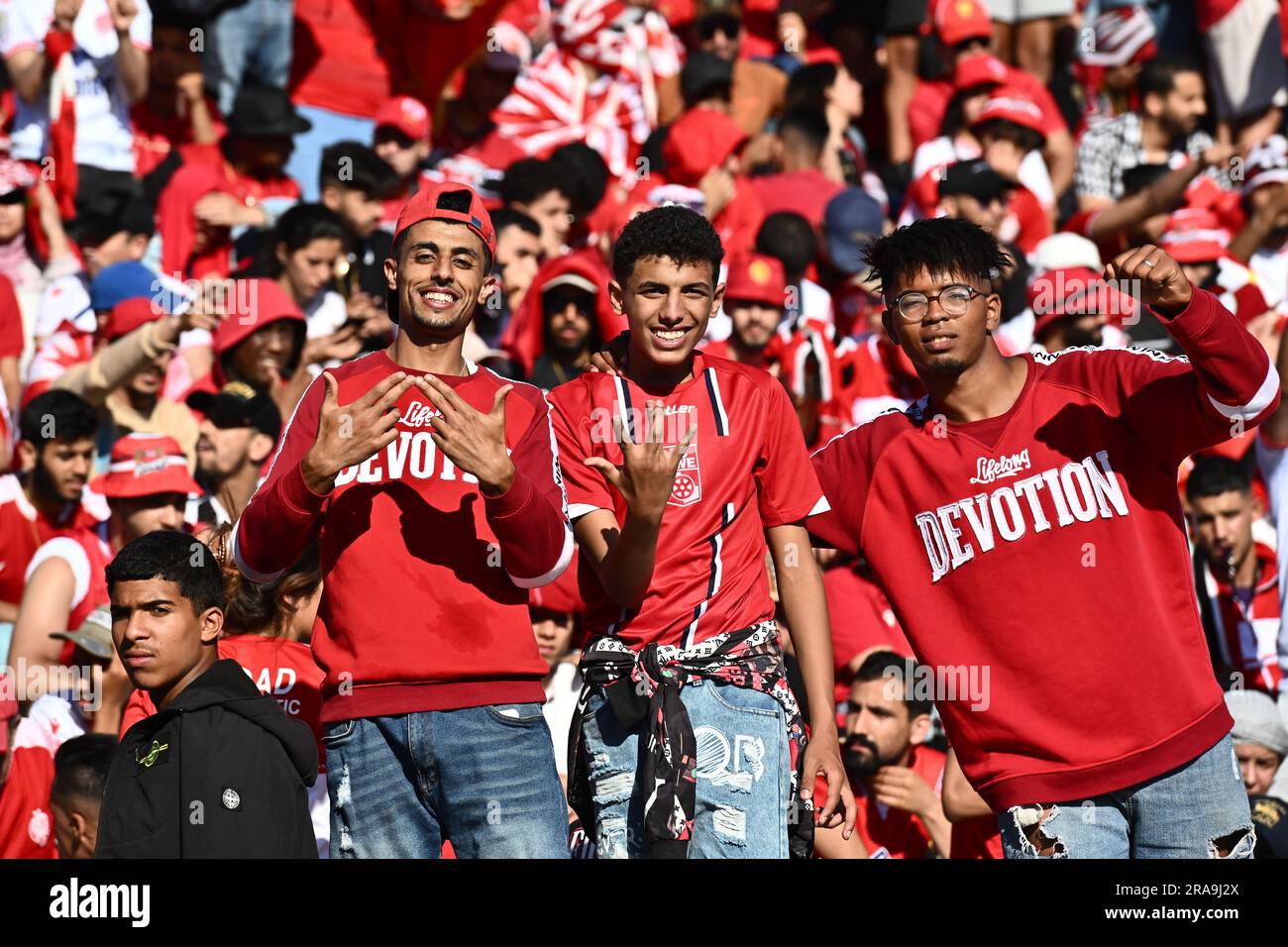 CASABLANCA, MOROCCO - JUNE 11: Funs of Wydad AC during the CAF ...