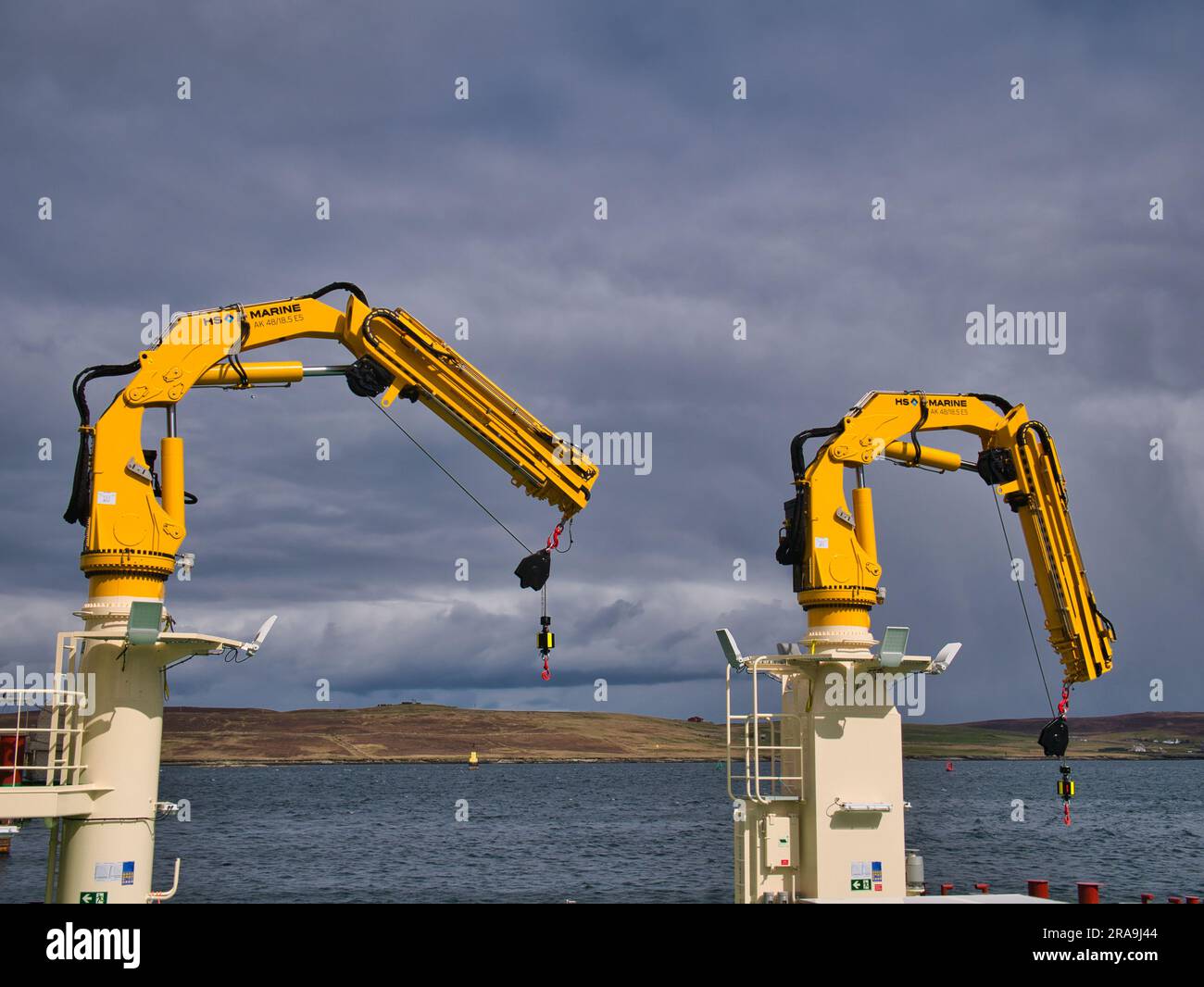 Two yellow HS Marine AK 48 18.5 fully foldable knuckle and telescopic ...