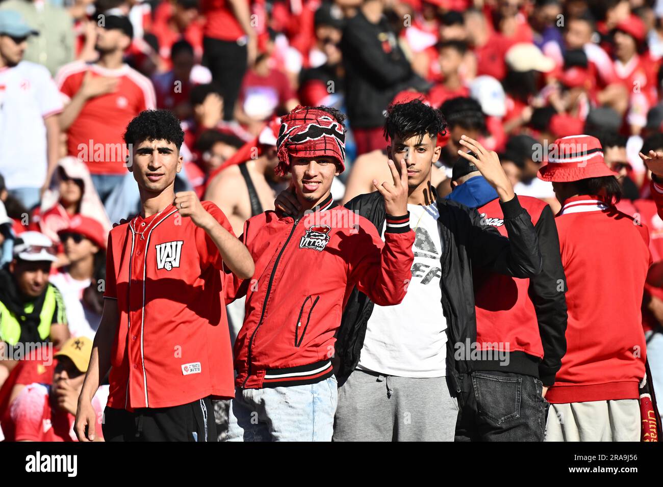 CASABLANCA, MOROCCO - JUNE 11: Funs of Wydad AC during the CAF ...