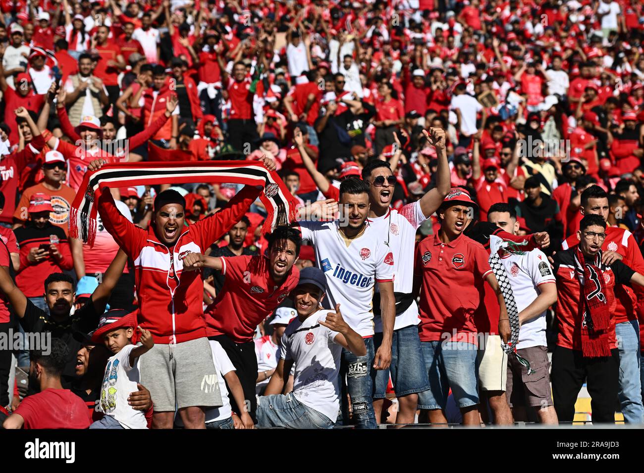 CASABLANCA, MOROCCO - JUNE 11: Funs of Wydad AC during the CAF ...