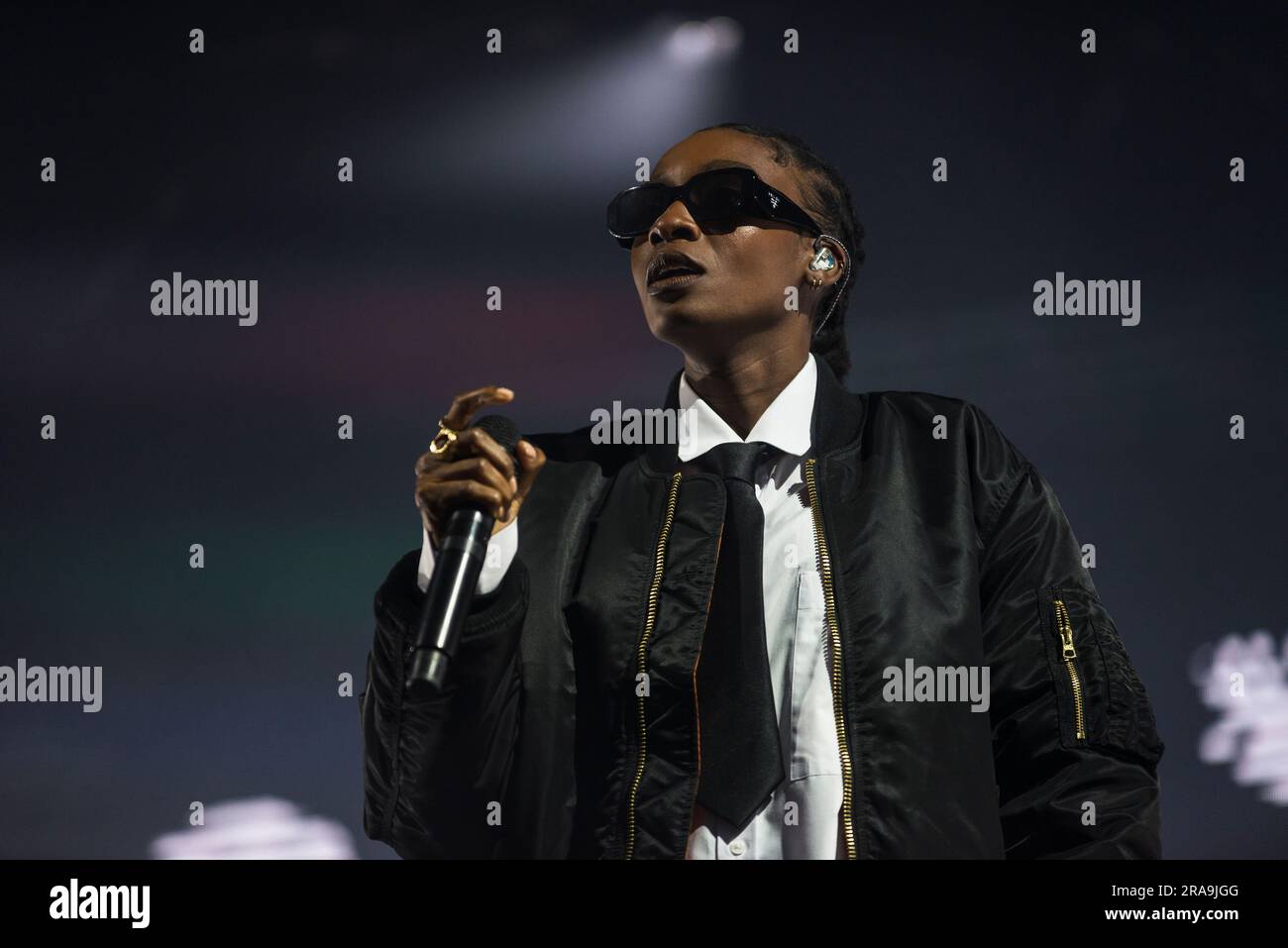 Glynde, East Sussex, UK. 1 July 2023. Award-winning rapper Little Simz ...