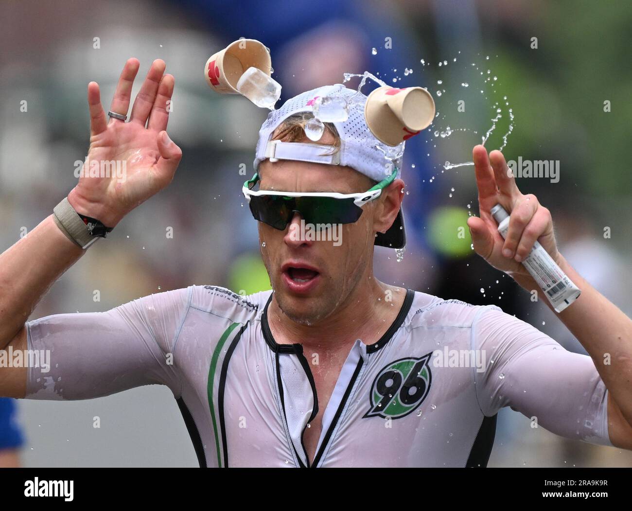 02 July 2023, Hesse, Frankfurt/Main: Triathlon: European Championship ...