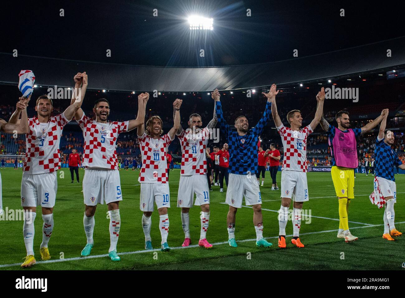 ROTTERDAM, NETHERLANDS - JUNE 14: Captain Luka Modric and rest of the ...
