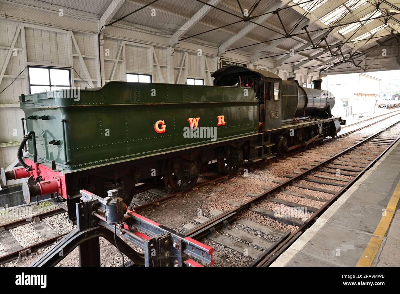 GWR 2884 Class 2-8-0 heavy freight locomotive No 3803 stored opposite ...