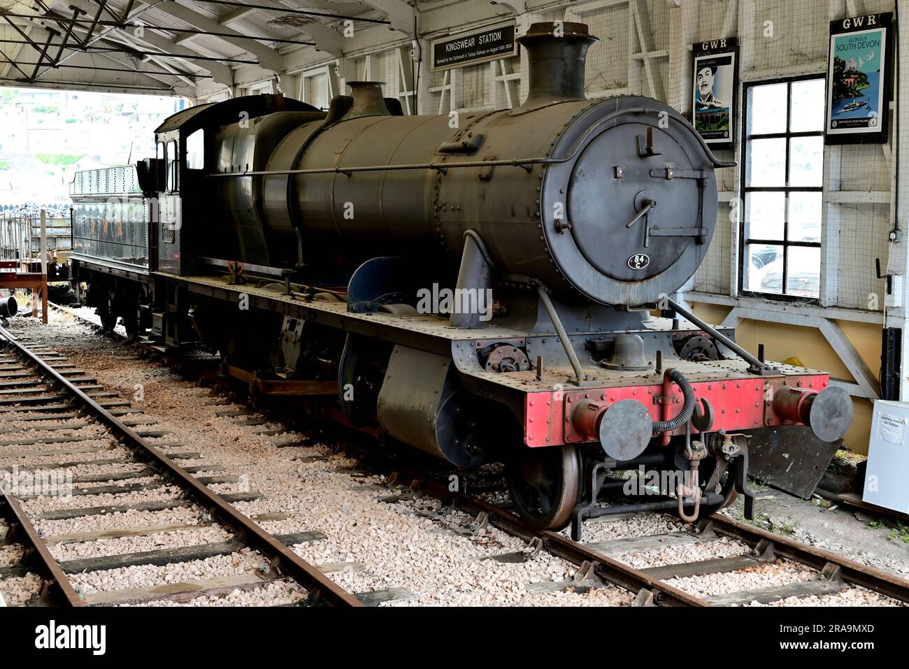GWR 2884 Class 2-8-0 heavy freight locomotive No 3803 stored opposite ...