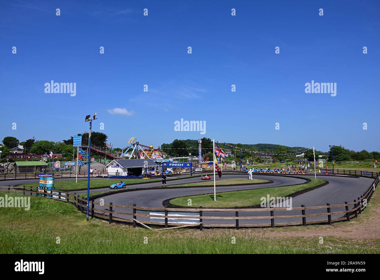 Go-Karts and other amusements at Dawlish Warren, South Devon Stock ...