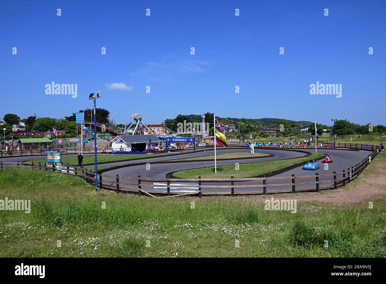 Go-Karts and other amusements at Dawlish Warren, South Devon Stock ...