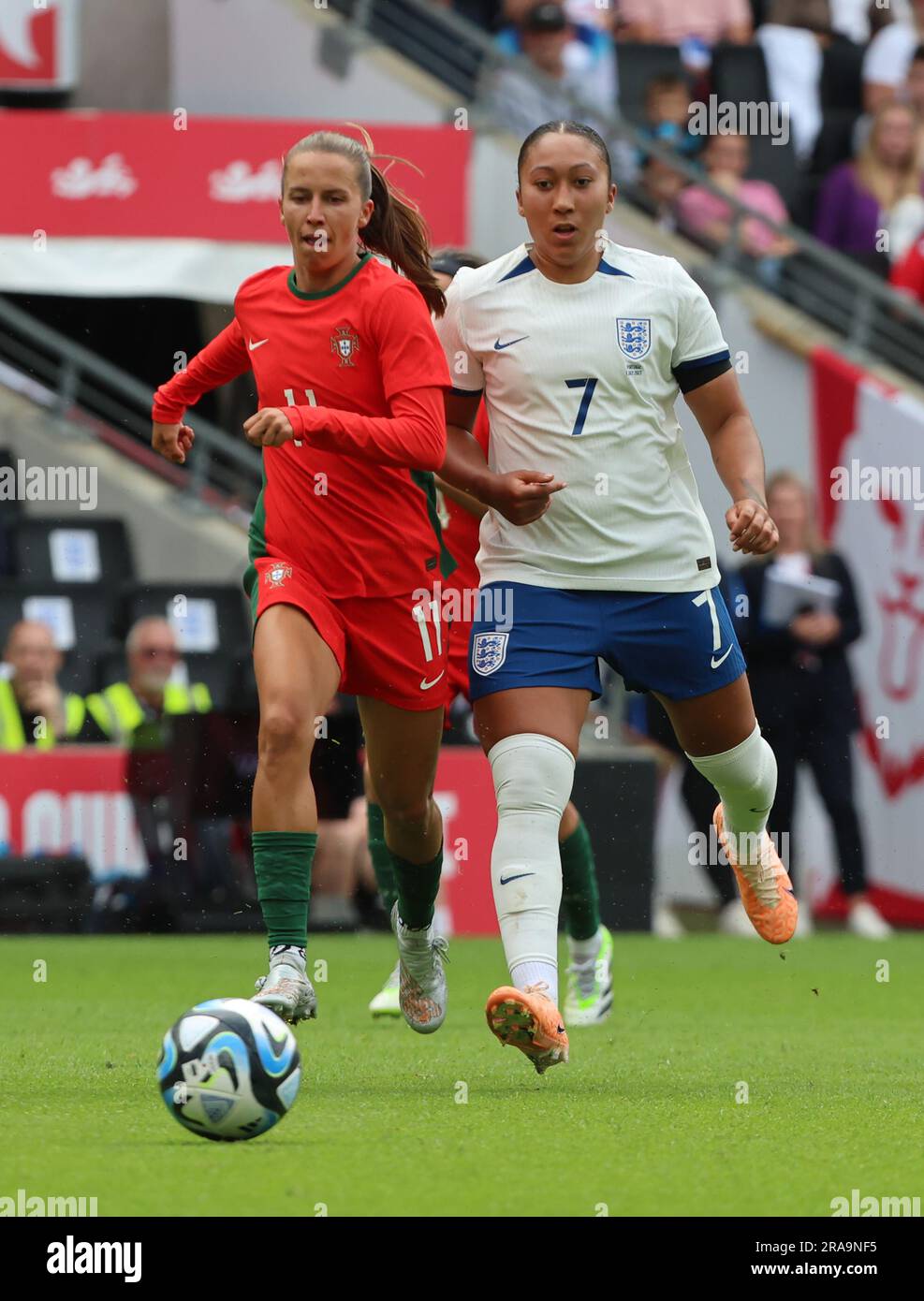 L-R Tatiana Pinto(Levante)of Portugal Women and Lauren James (Chelsea ...