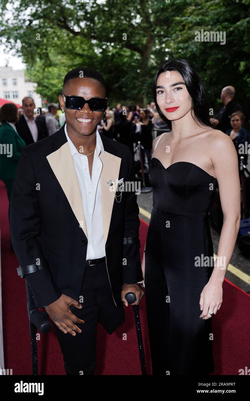 Musa Motha and Angelique Blasco arriving for the South Bank Sky Arts ...