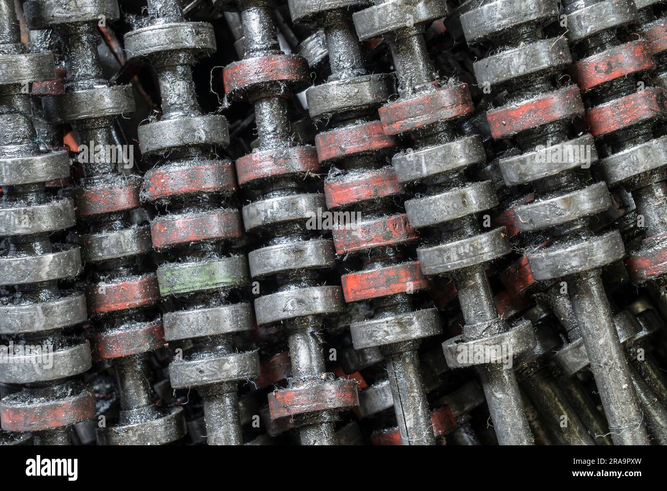 control index chains of a historic loom Stock Photo - Alamy