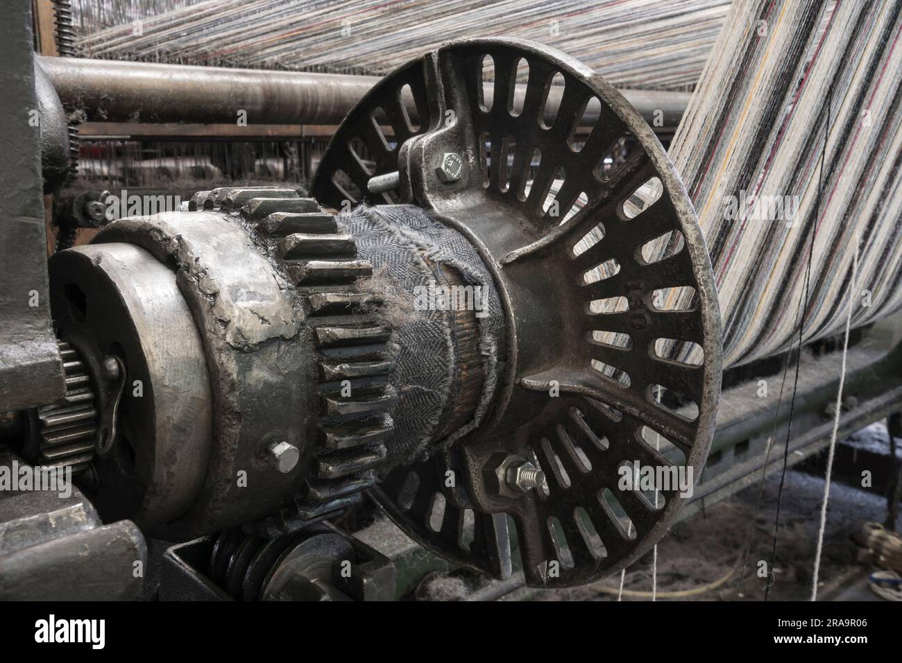 detail of a historic loom machine Stock Photo - Alamy