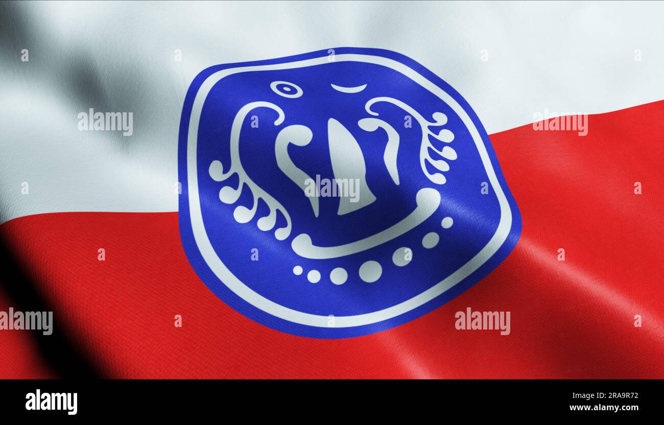 3D Illustration of a waving Myanmar province flag of Rakhine Stock ...