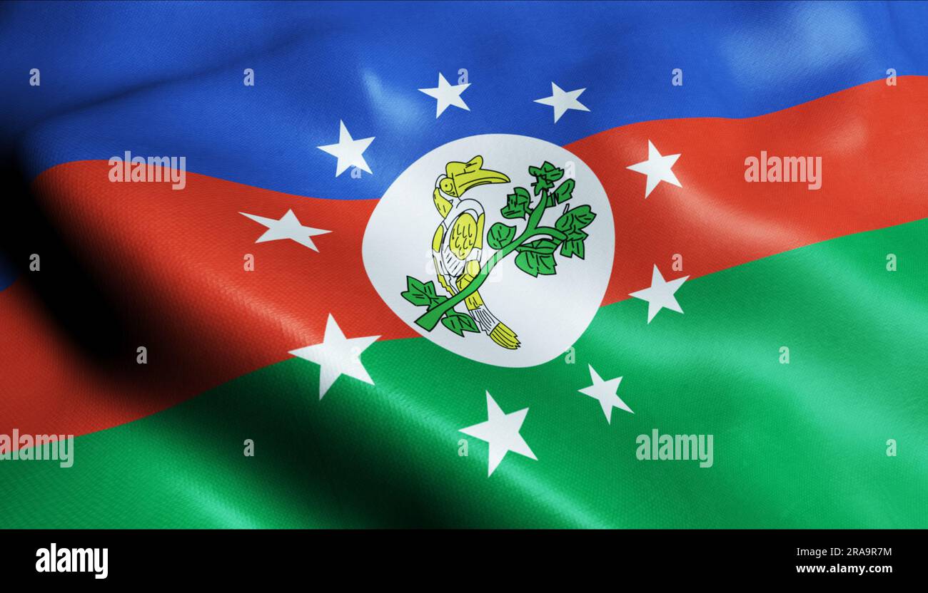 3D Illustration of a waving Myanmar province flag of Chin Stock Photo ...