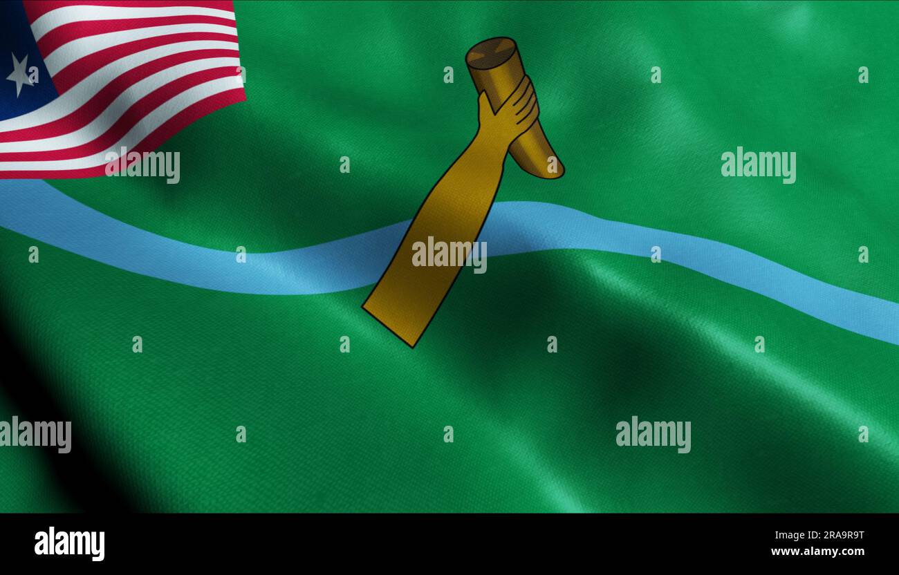 3D Illustration of a waving Liberia county flag of Lofa Stock Photo - Alamy