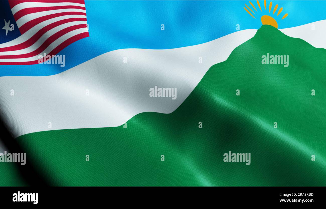 3D Illustration of a waving Liberia county flag of Grand Gedeh Stock ...