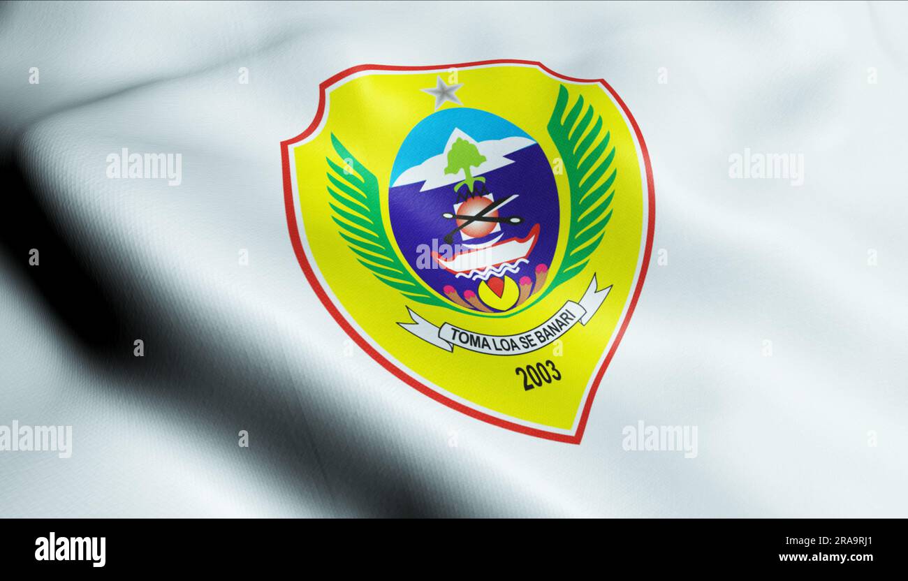 3D Illustration of a waving Indonesia city flag of Tidore Stock Photo ...