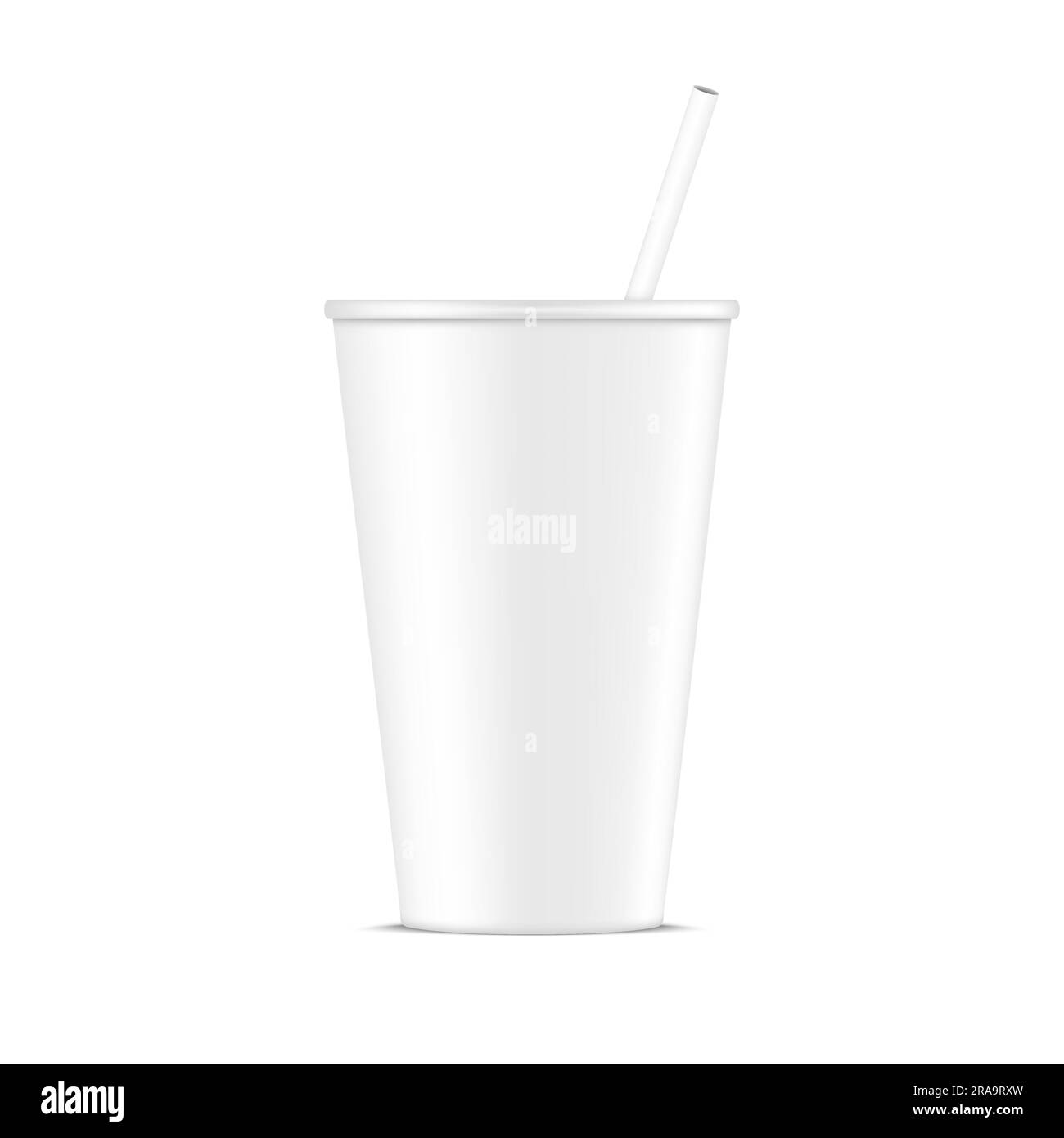 mock up of plastic cup with straw. Vector illustration Stock Vector ...