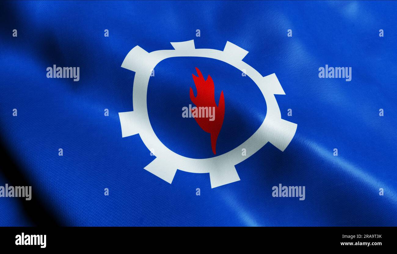 3D Illustration of a waving Egypt city flag of Suez Stock Photo - Alamy