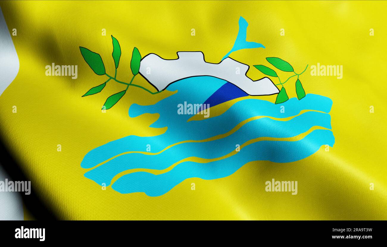 3D Illustration of a waving Egypt city flag of El Arish Stock Photo - Alamy