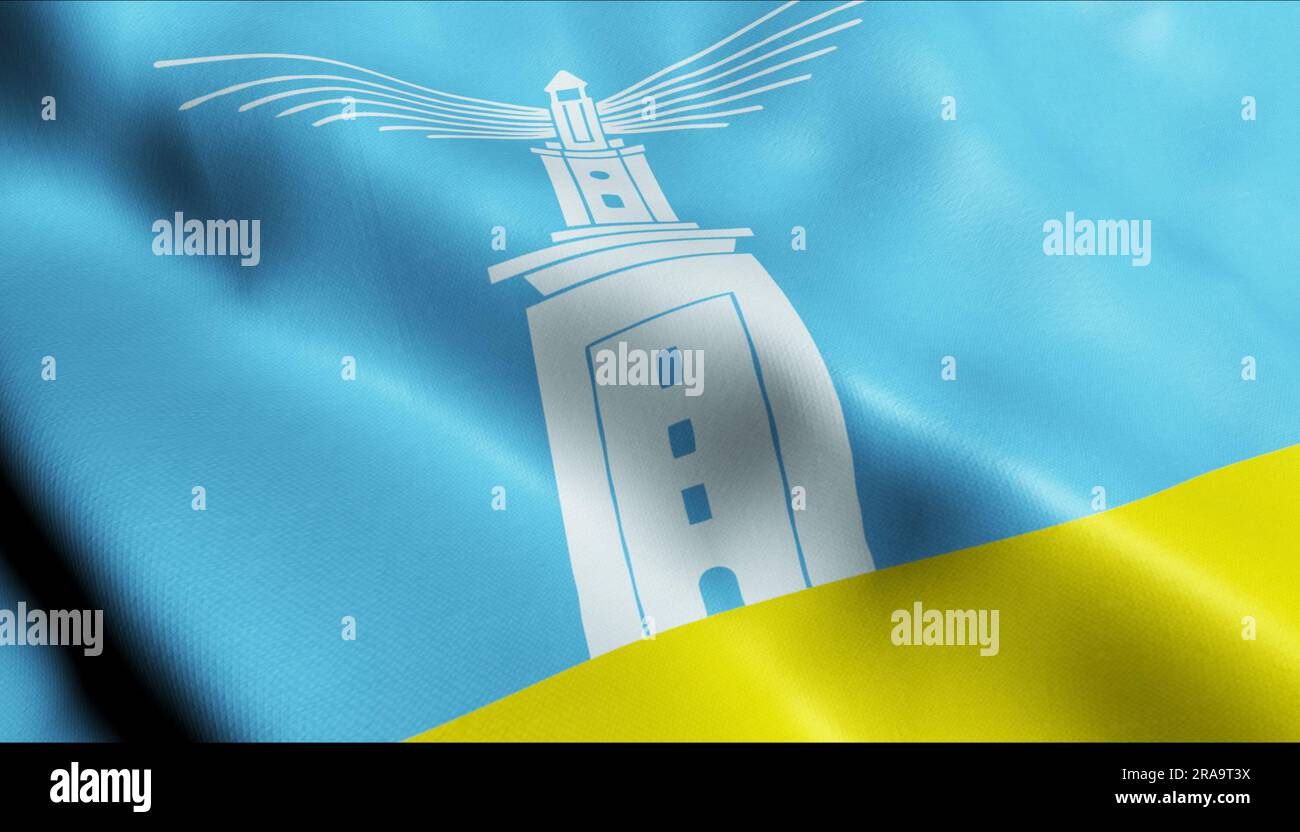 3D Illustration of a waving Egypt city flag of Alexandria Stock Photo ...