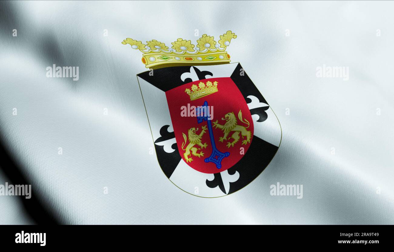 3D Illustration of Dominican Republic city flag of Santo Domingo Stock ...