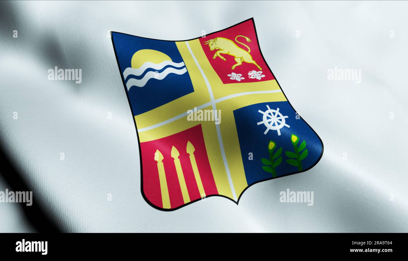 3D Illustration of Dominican Republic city flag of La Romana Stock ...