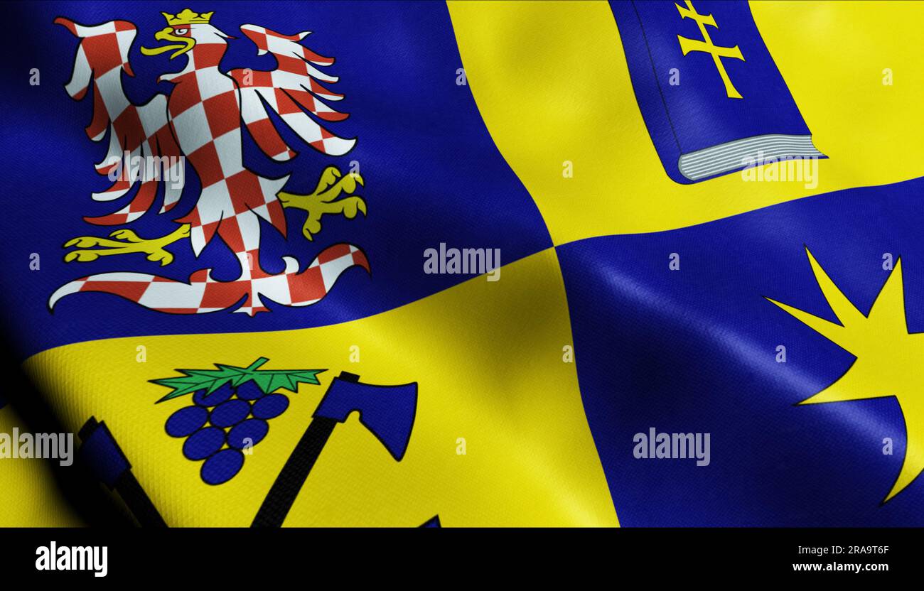 3D Illustration of a waving Czech region flag of Zlin Stock Photo - Alamy