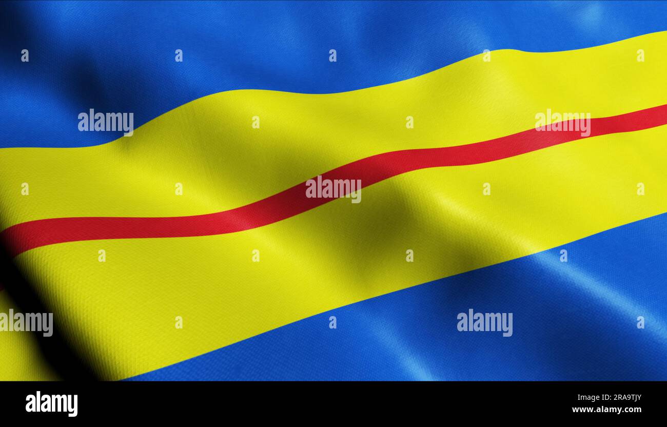 3D Illustration of a waving Czech city flag of Teplice nad Metuji Stock ...