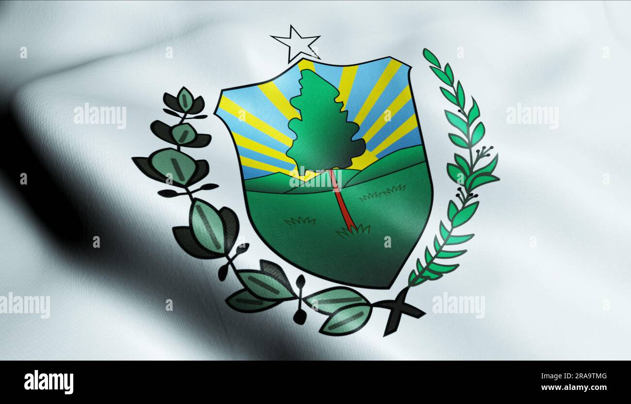 3D Illustration of a waving Cuba Province flag of Isla de la Juventud ...