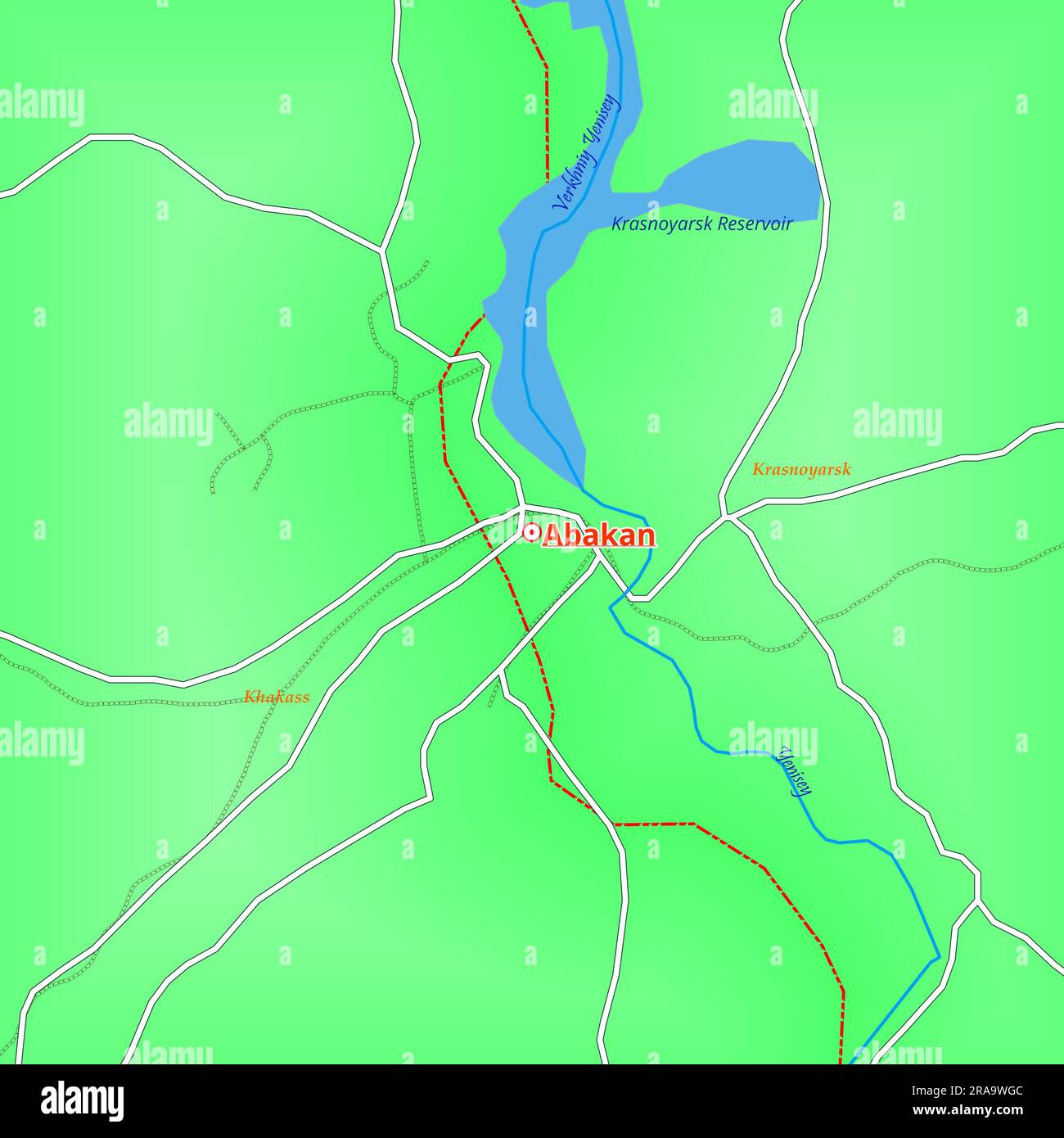 Map of Abakan City in Russia Stock Photo - Alamy