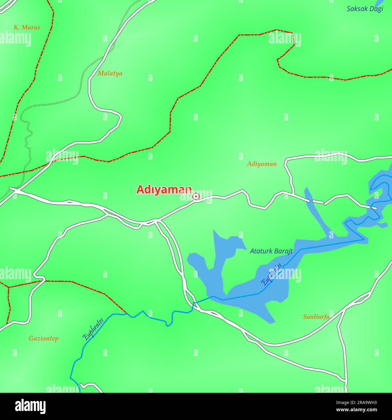 Map of Adıyaman City in Turkey Stock Photo - Alamy